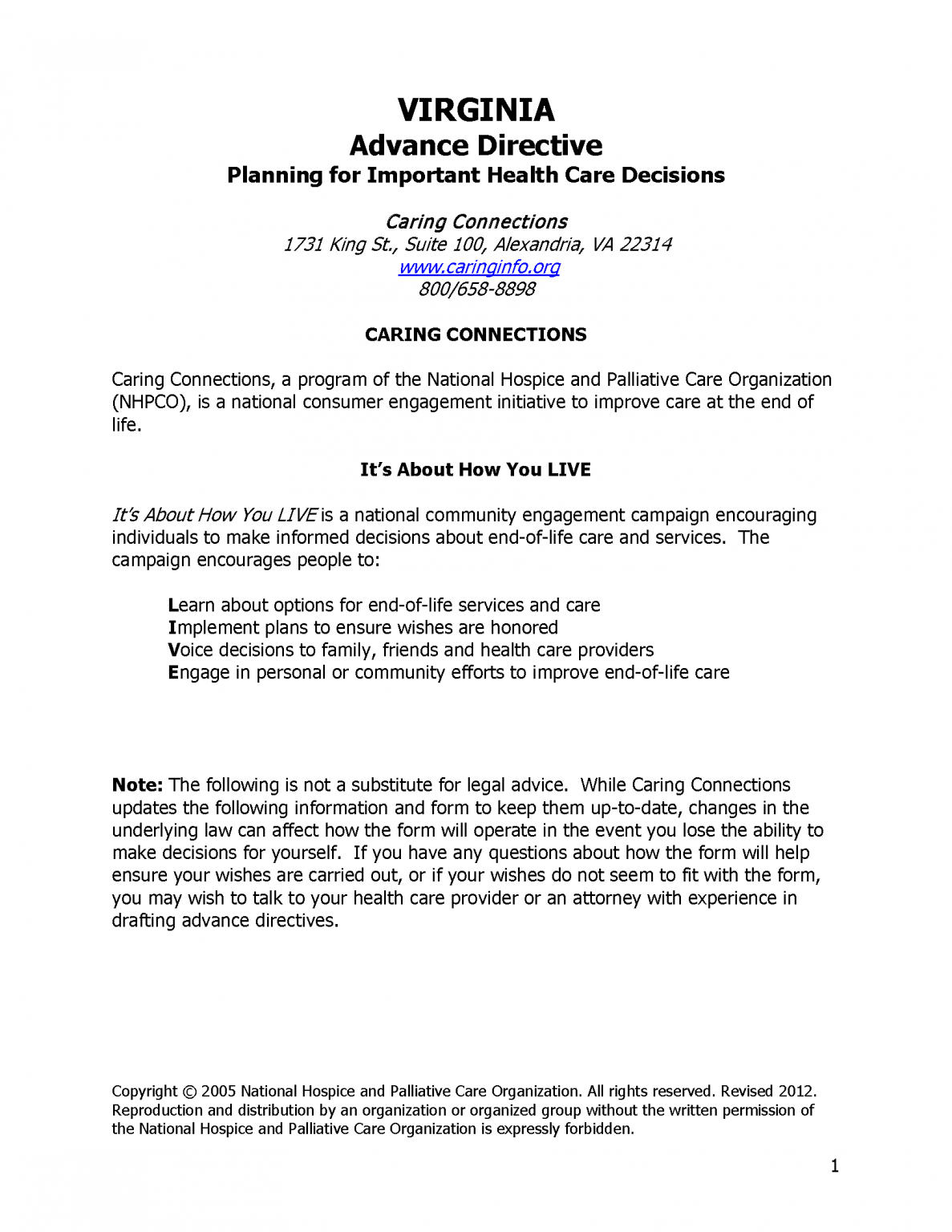 Free Virginia Advance Directive Form (Medical POA + Living Will) | PDF