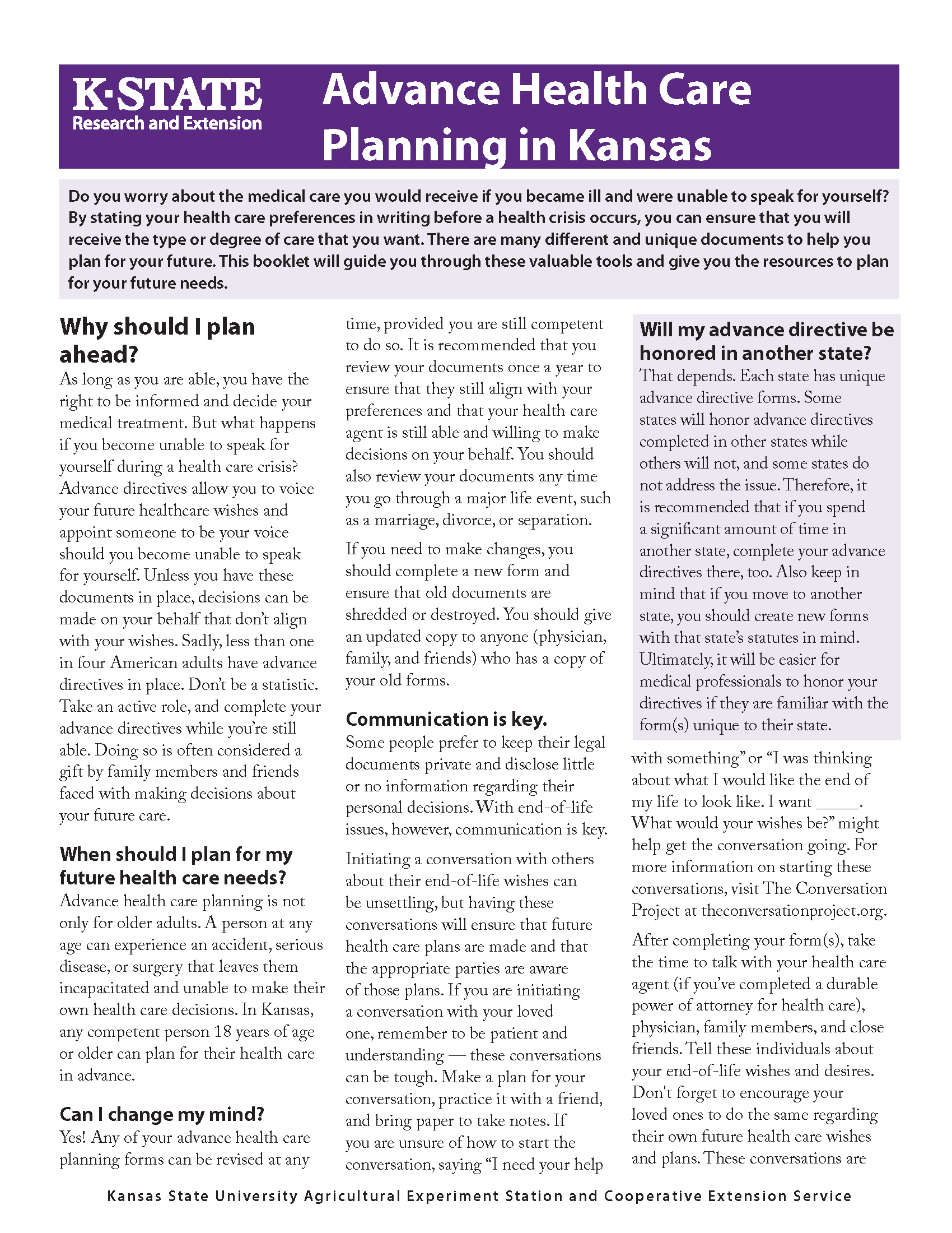 Free Kansas Advance Directive Form (Medical POA + Living Will) | PDF