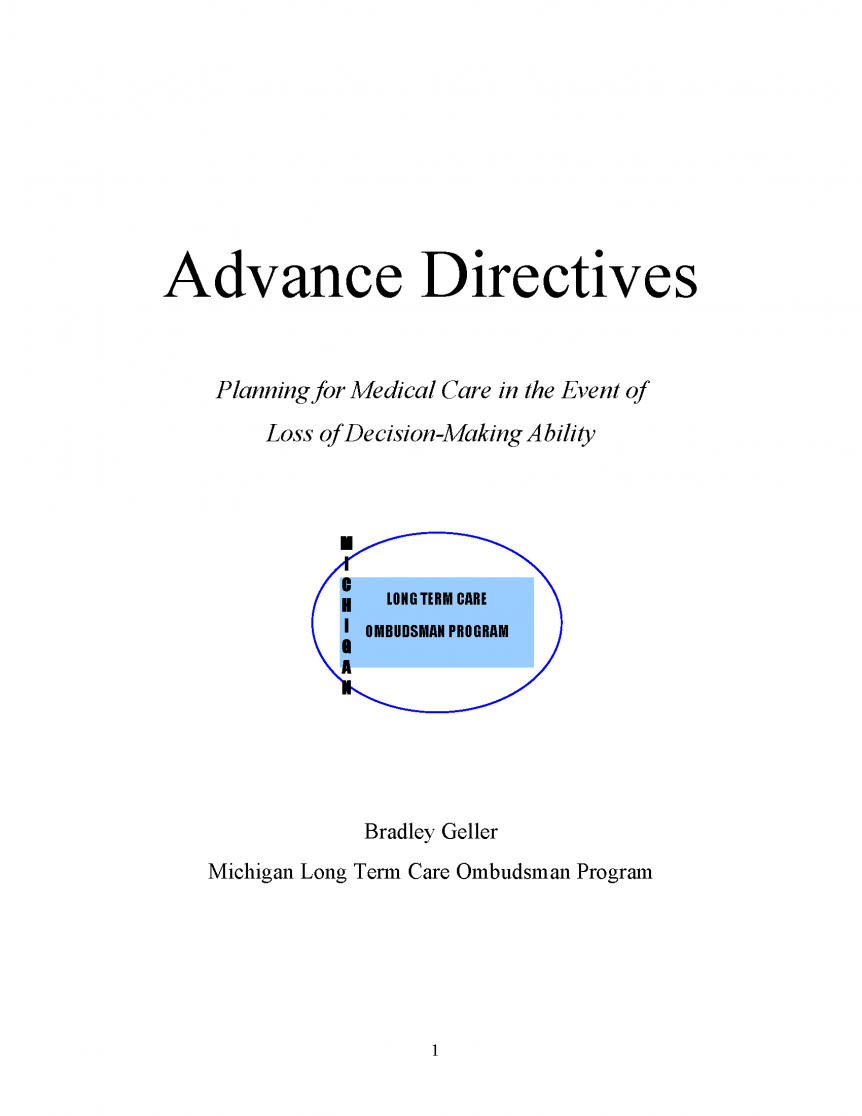 Free Michigan Advance Directive Form (Medical POA + Living Will) | PDF