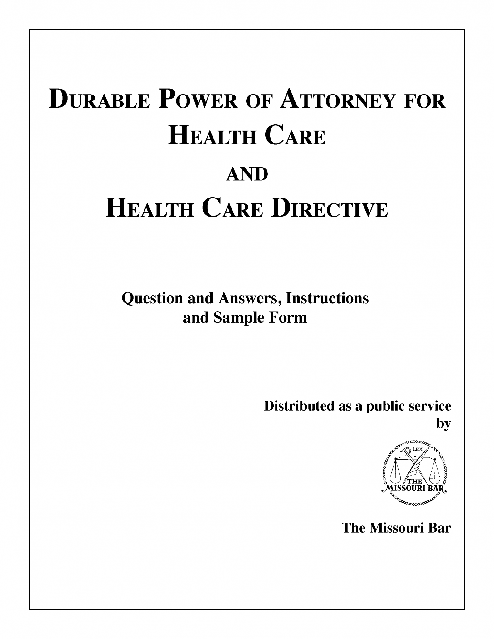 Free Missouri Advance Directive Form (Medical POA + Living Will) | PDF