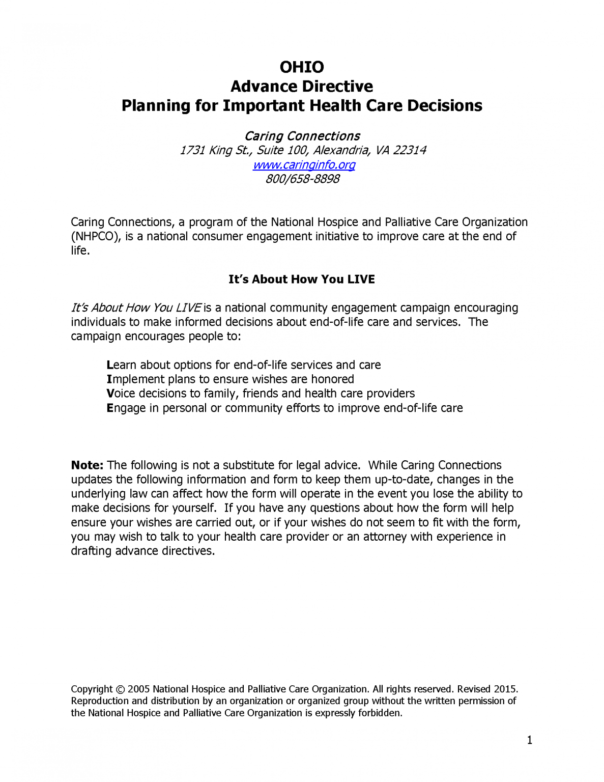 Free Ohio Advance Directive Form (Medical POA + Living Will) | PDF