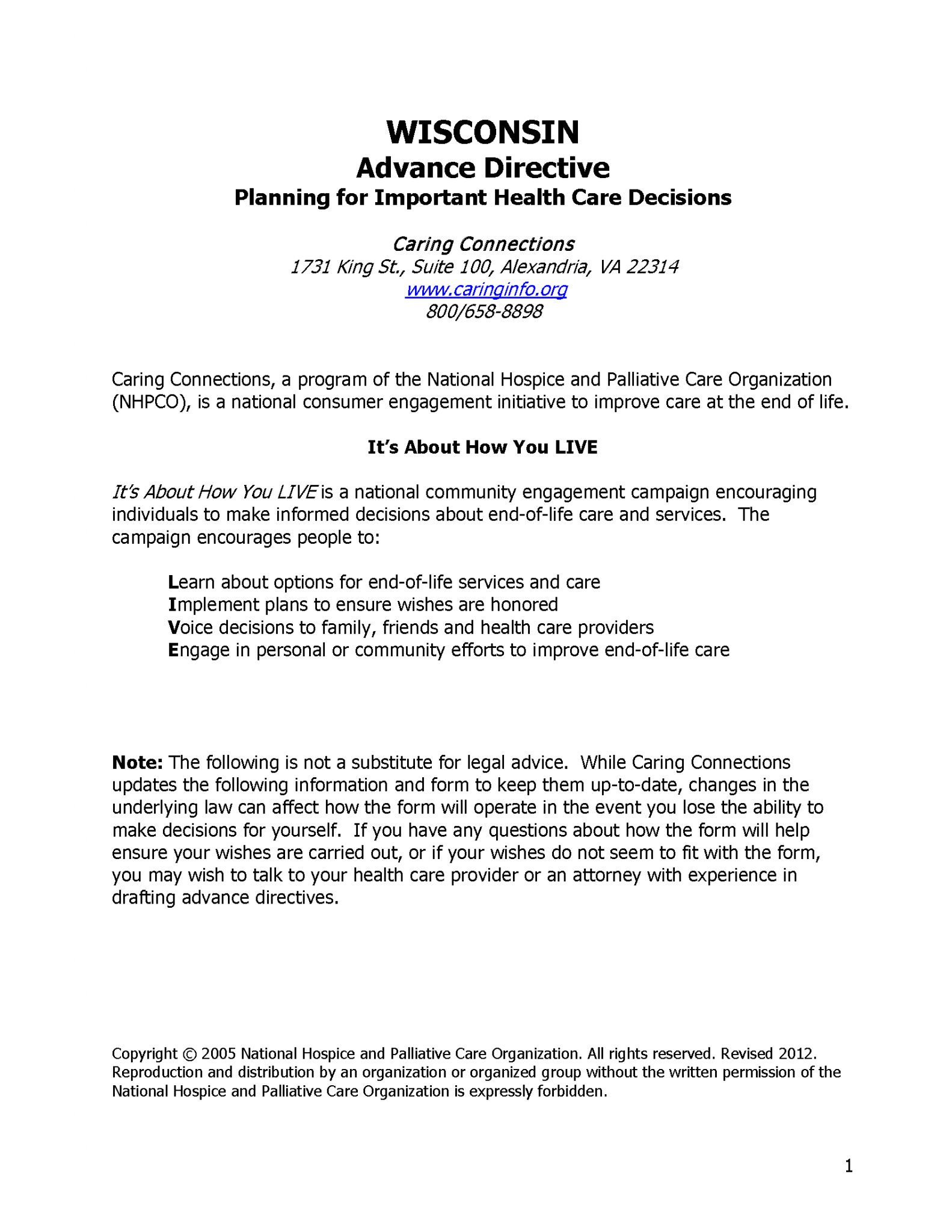Free Wisconsin Advance Directive Form (Medical POA + Living Will) | PDF
