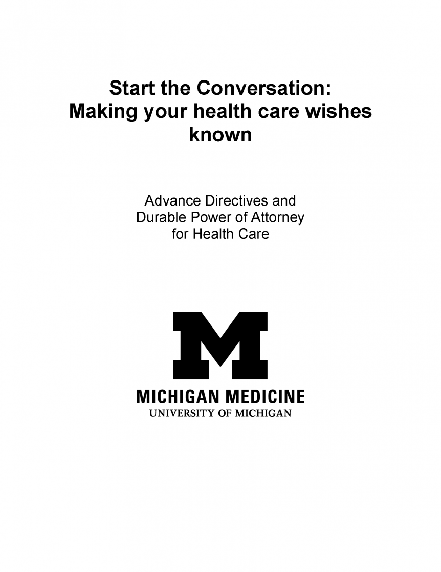 Free Michigan Advance Directive Form (Medical POA + Living Will) | PDF