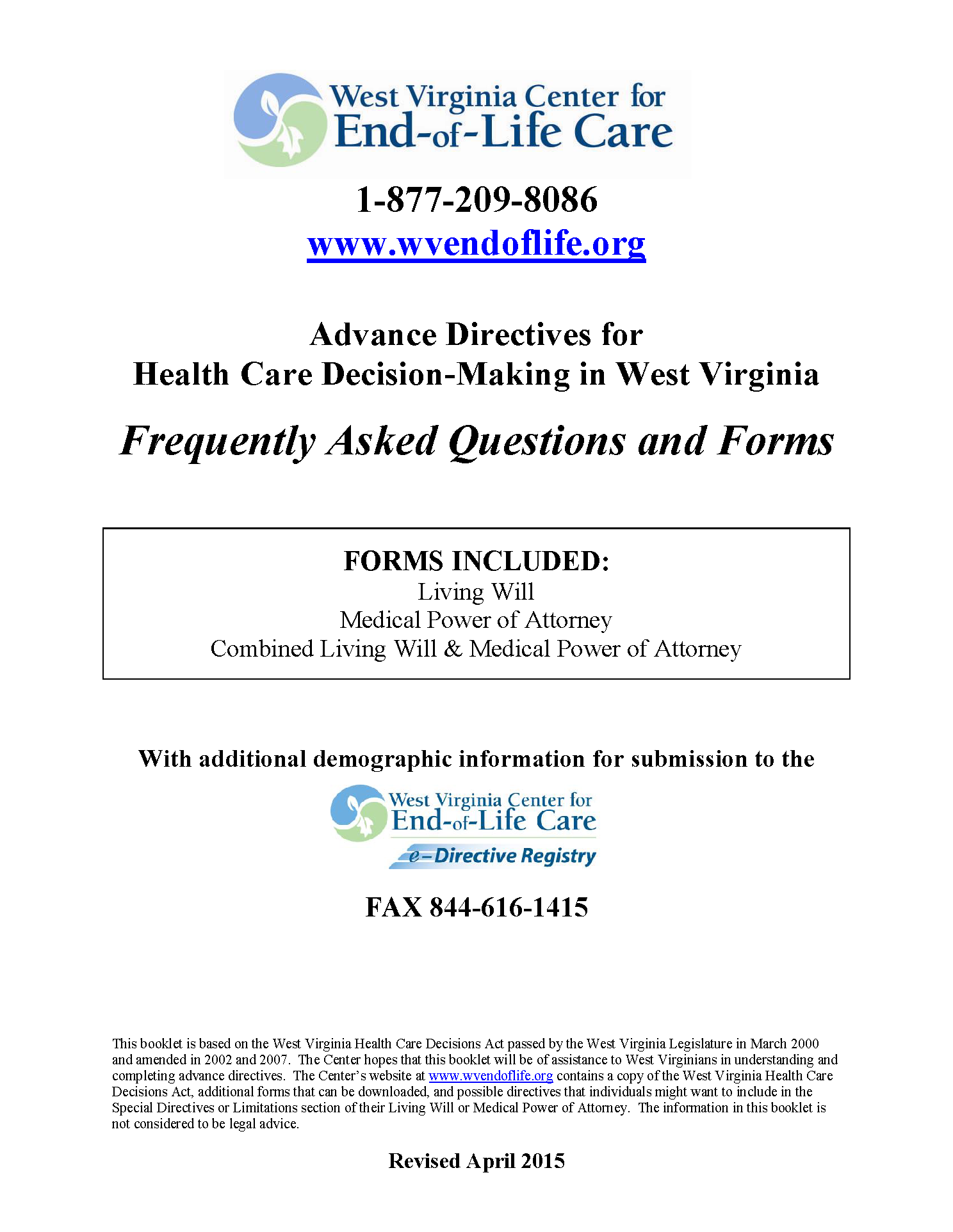 Free West Virginia Advance Directive Form (Medical POA + Living Will) | PDF